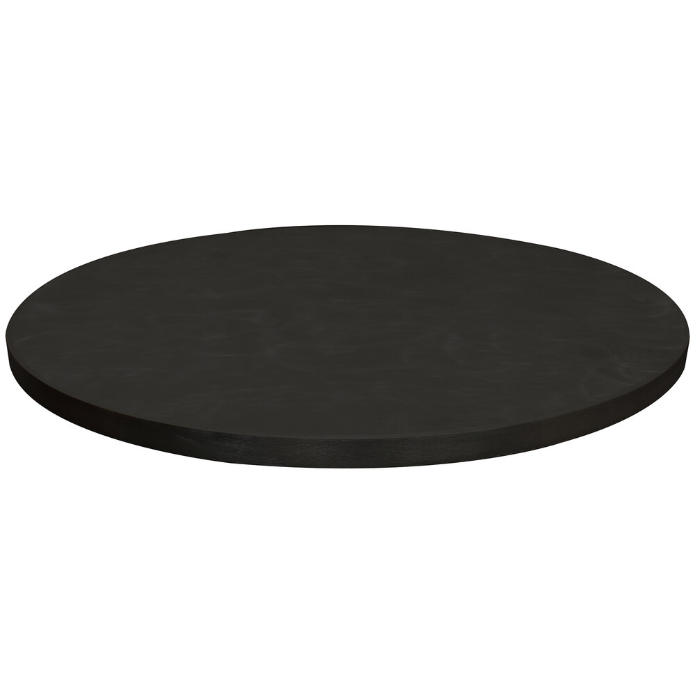 TableCraft CWALC3RSATBK 30" Round Translucent Black Random Swirl ...