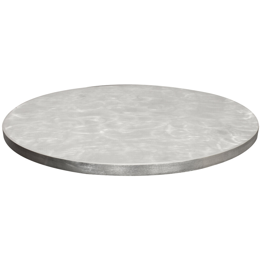 TableCraft CWALC3RSA 30" Round Random Swirl Aluminum Table Cover