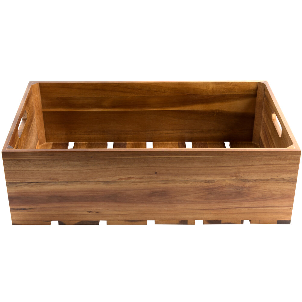Tablecraft CRATE116 Full size, 6" Deep Gastronorm Acacia Wood Serving ...
