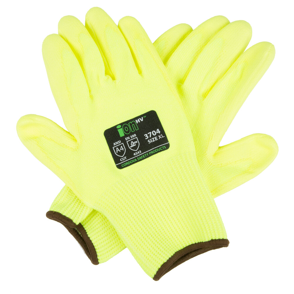 Cordova iON HV Hi-Vis Yellow HPPE / Glass Fiber Synthetic Fiber Cut ...