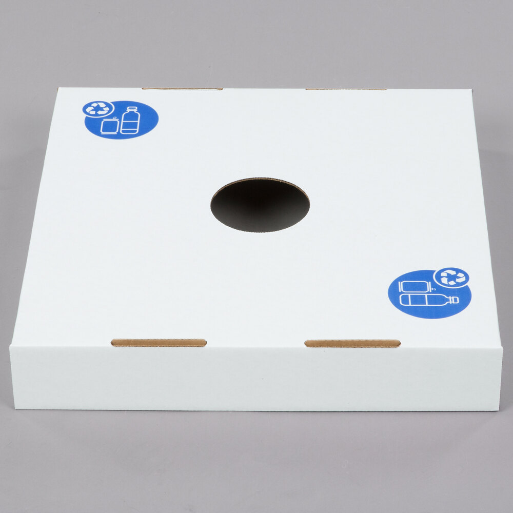 Lavex White Corrugated Cardboard Can and Bottle Recycling Container Lid ...