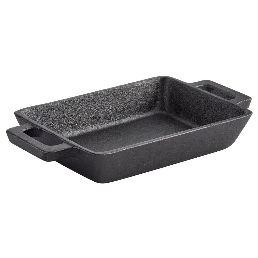Valor 10 oz. Pre-Seasoned Mini Cast Iron Rectangular Casserole Dish