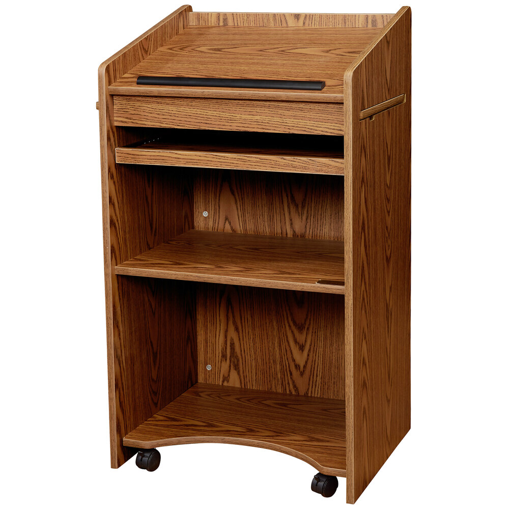 Oklahoma Sound 600-MO Medium Oak Finish Aristocrat Floor Lectern