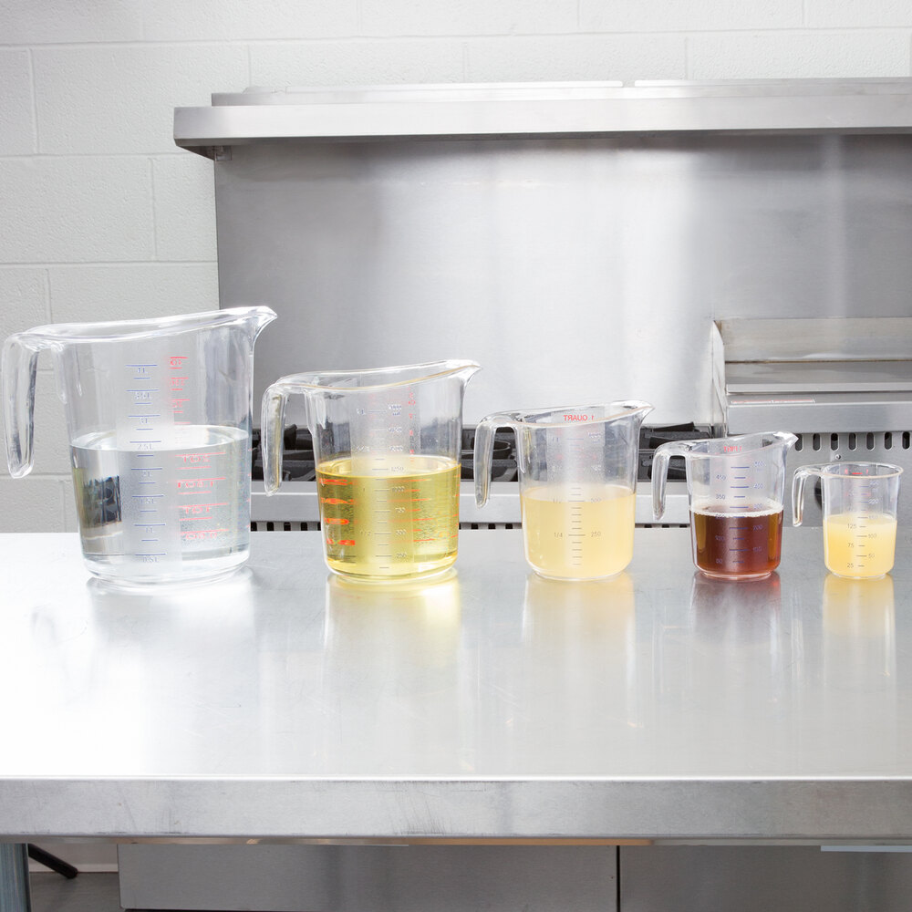 Choice 5-Piece Clear Plastic Measuring Cup Set