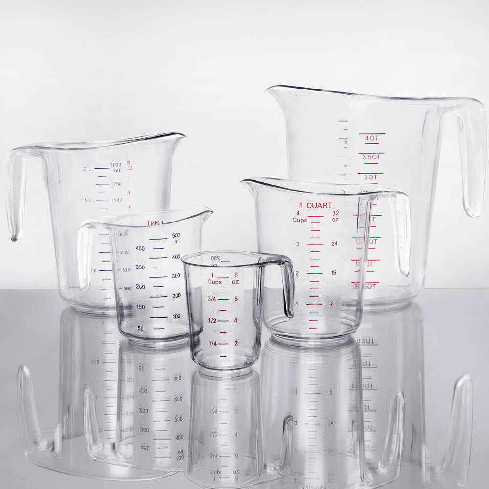Choice 5-Piece Clear Plastic Measuring Cup Set