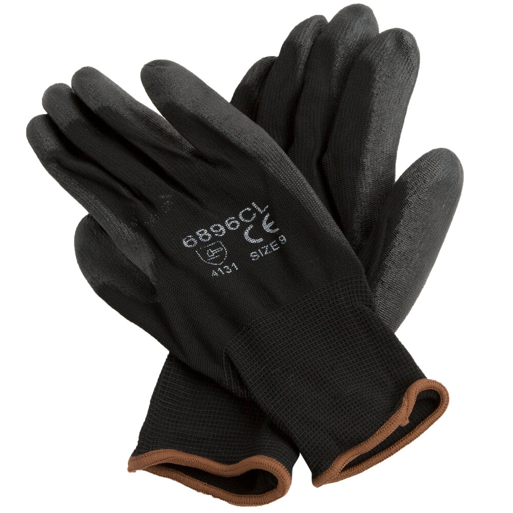 Cordova Black Nylon Glove with Black Polyurethane Palm Coating - Medium ...