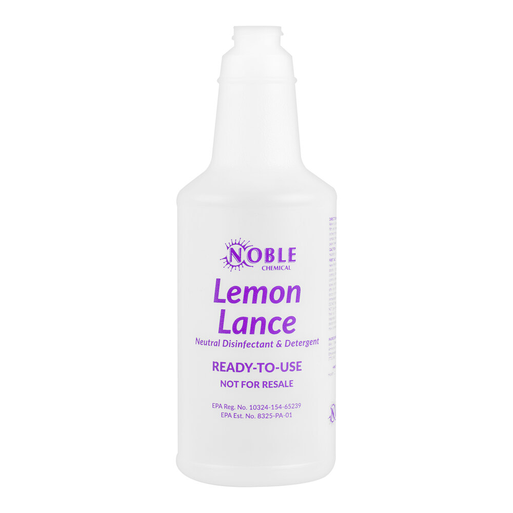 32 oz. Labeled Bottle for Noble Chemical Lemon Lance Disinfectant ...