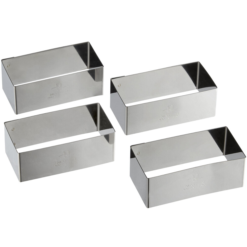 Matfer Bourgeat 376061 3 3/16" x 1 5/8" Stainless Steel Rectangle Cake ...