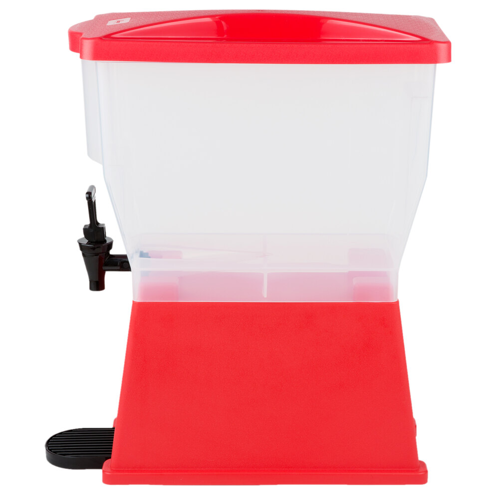 Choice 3 Gallon Red Slim Beverage / Juice Dispenser