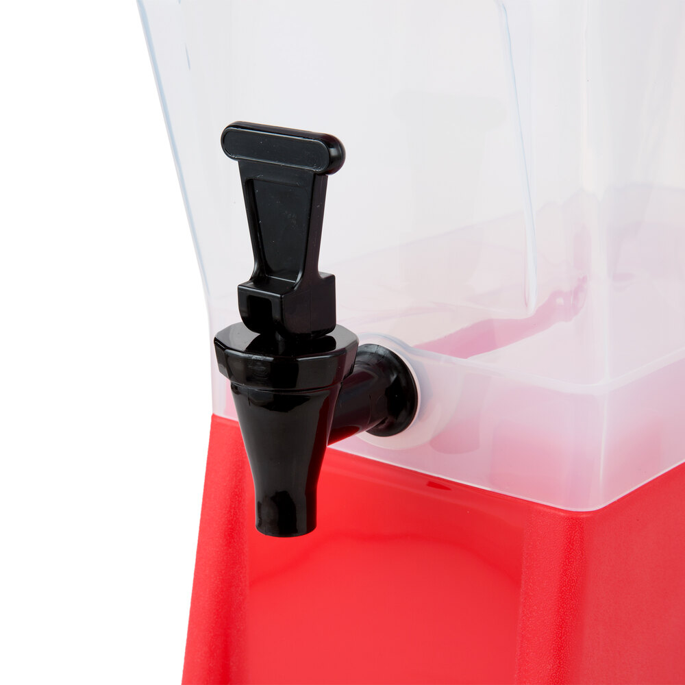 Choice 3 Gallon Red Slim Beverage / Juice Dispenser