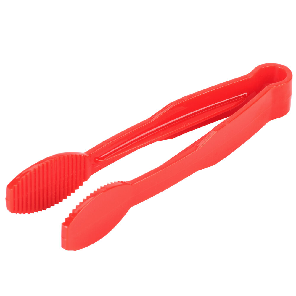 Cambro TG6404 Lugano 6" Red Flat Grip Plastic Tongs