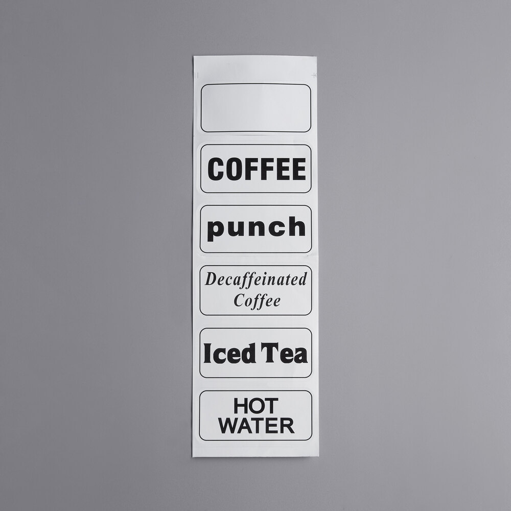 Choice Beverage Dispenser Labels