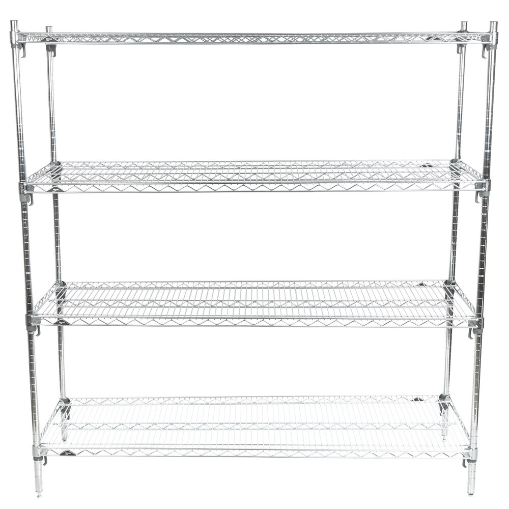 Metro A426C Super Adjustable Chrome 4-Shelf Stationary Shelving Unit ...