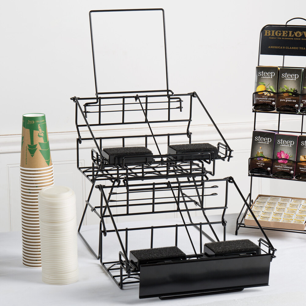 Choice 14" x 23 1/8" x 17 1/2" Black Wire 4 Compartment Airpot Rack ...