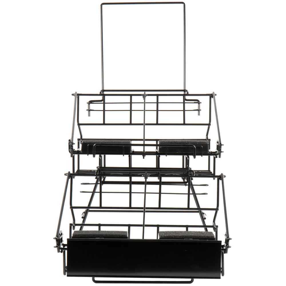 Choice 14" x 23 1/8" x 17 1/2" Black Wire 4 Compartment Airpot Rack ...