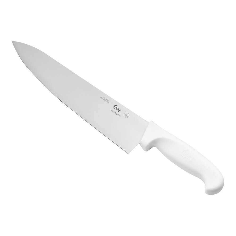 White Handle Chef Knife - 10" (Choice) | WebstaurantStore