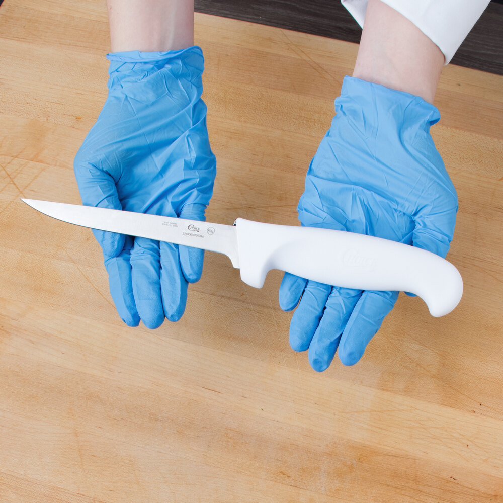 Choice 6" Narrow Stiff Boning Knife with White Handles