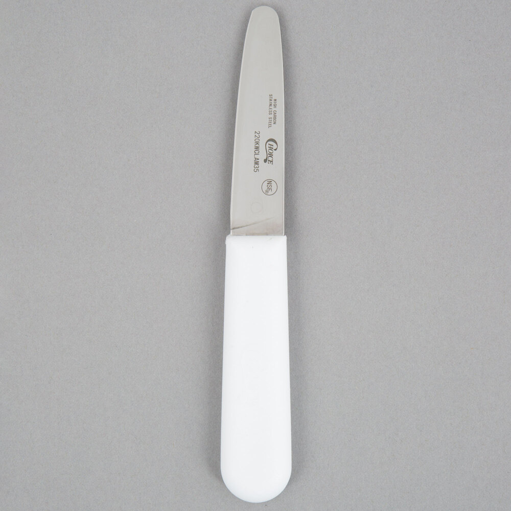 Choice Clam Knife: Stainless Steel, White Handle, 3.25"