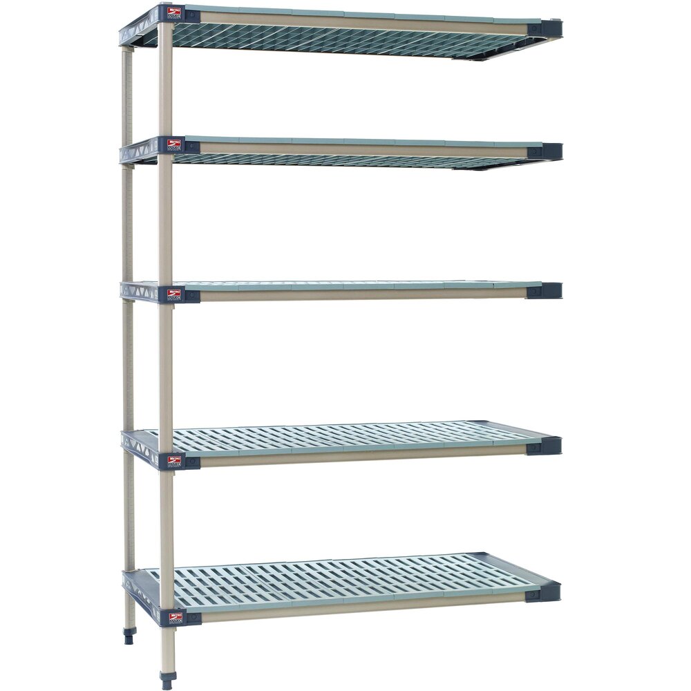 Metro 5AX517G4 MetroMax 4 Grid 5-Shelf Stationary Shelving Add On Unit ...