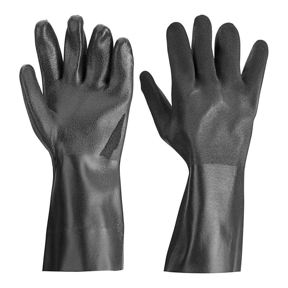 Cordova PVC Black 14" Sandpaper Gloves with Interlock Lining - Large ...