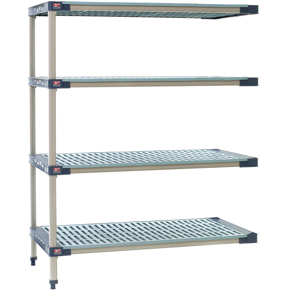 Metro AX336G4 MetroMax 4 Grid 4-Shelf Stationary Shelving Add On Unit ...