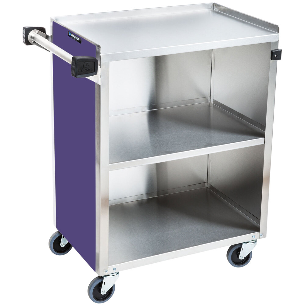 Lakeside 610P Standard-Duty Stainless Steel 3 Shelf Utility Cart with ...