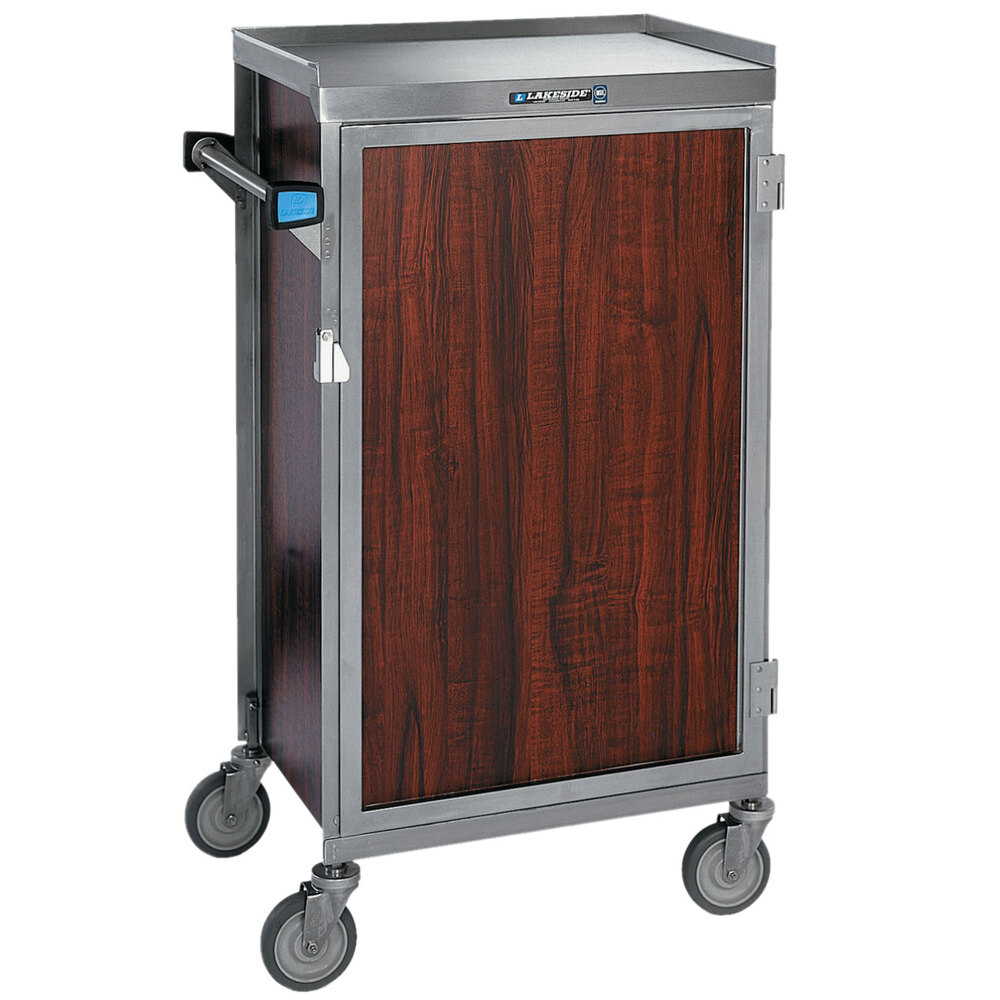 Lakeside 654BL Stainless Steel Six Tray Meal Delivery Cart With Red ...