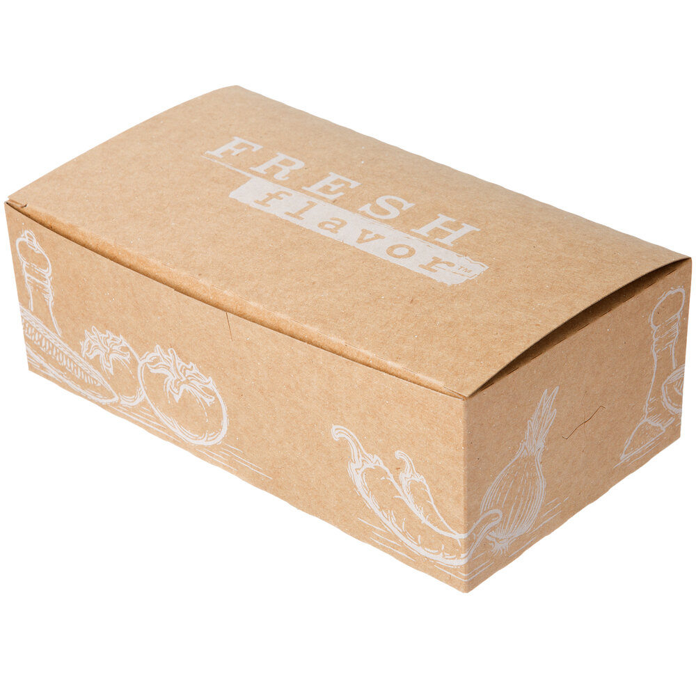 9" x 5" x 3" Take Out Lunch / Snack / Chicken Box with Fresh Print ...