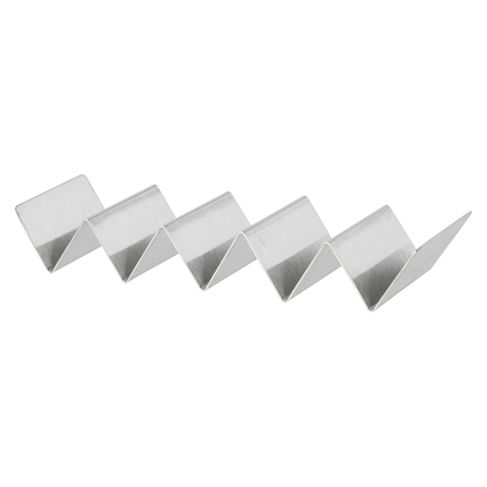 Choice 6 5/8" x 2" x 1" Stainless Steel Mini Taco Holder with 4 or 5 ...