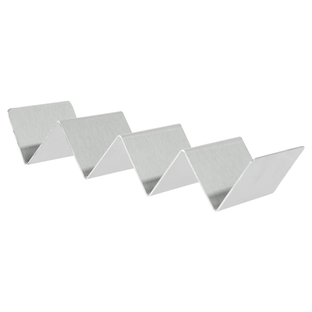 Choice 5" x 2" x 1" Stainless Steel Mini Taco Holder with 3 or 4 ...