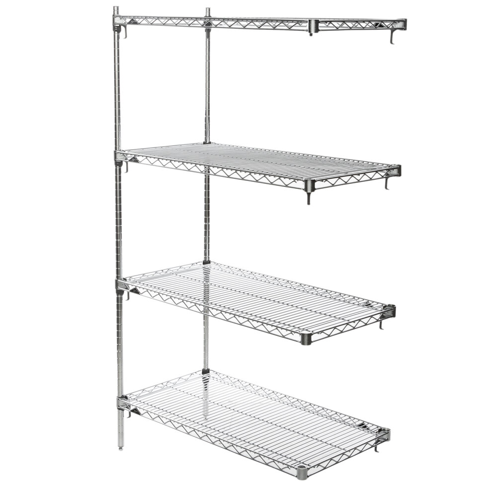 Metro AA336C Super Adjustable 4-Shelf Chrome Wire Stationary Add On ...