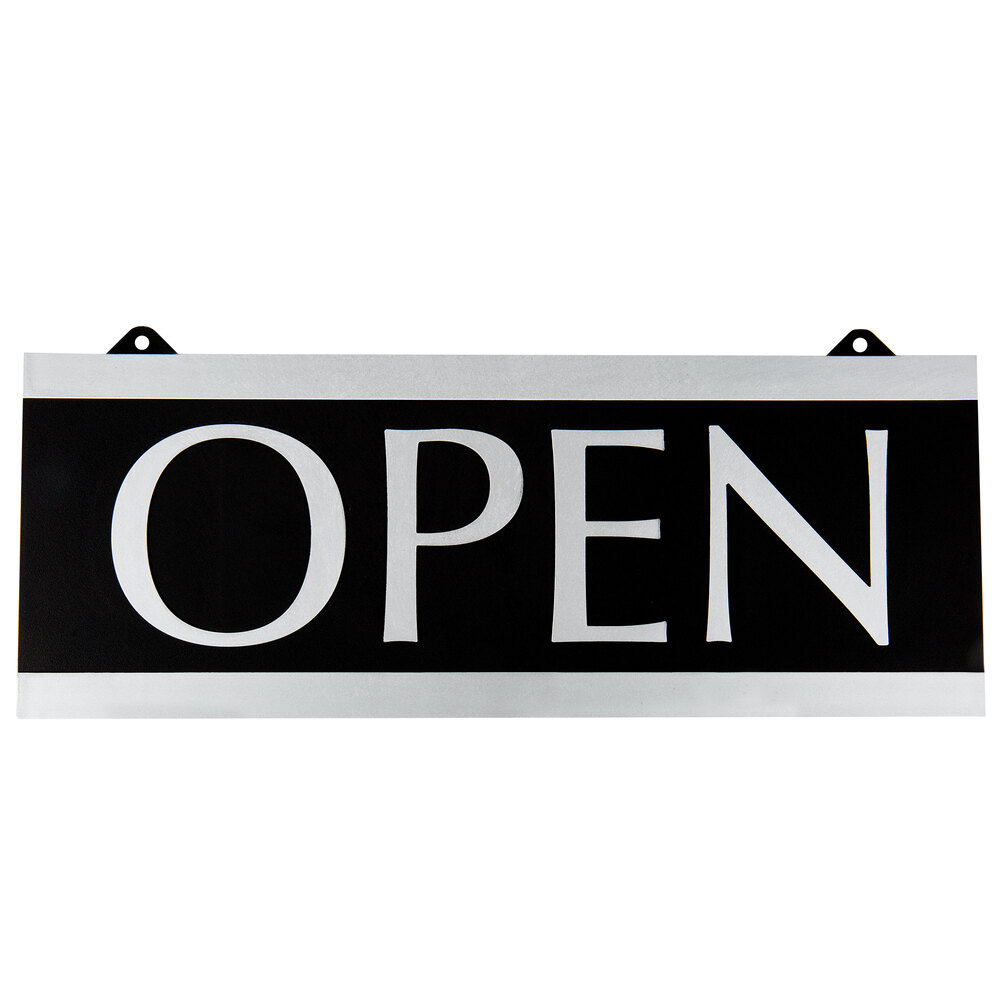 Headline Sign 4246 Century Series 13" x 5" Black Reversible "Open ...