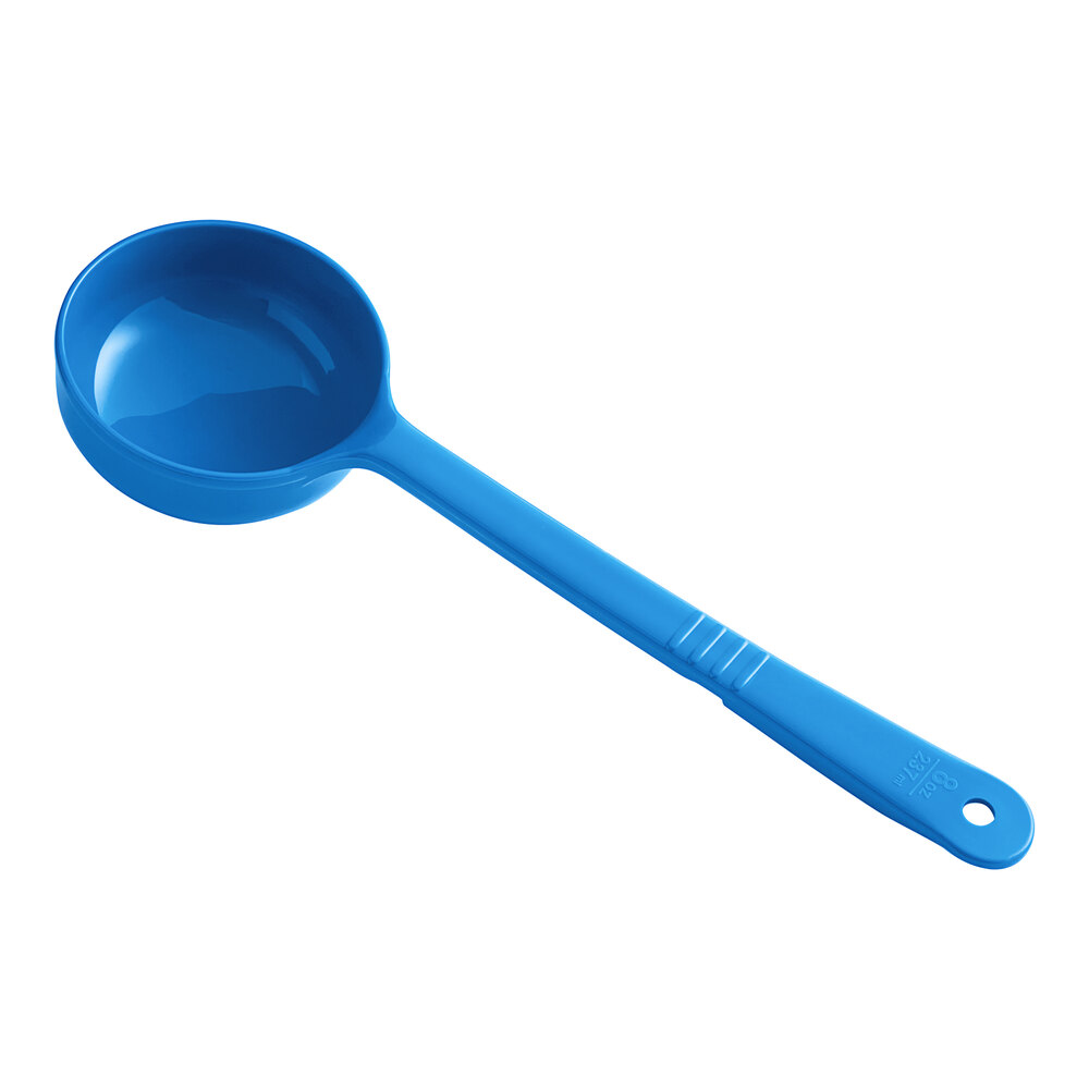 Carlisle 399214 Measure Misers 8 oz. Blue Acetal Long Handle Portion Spoon