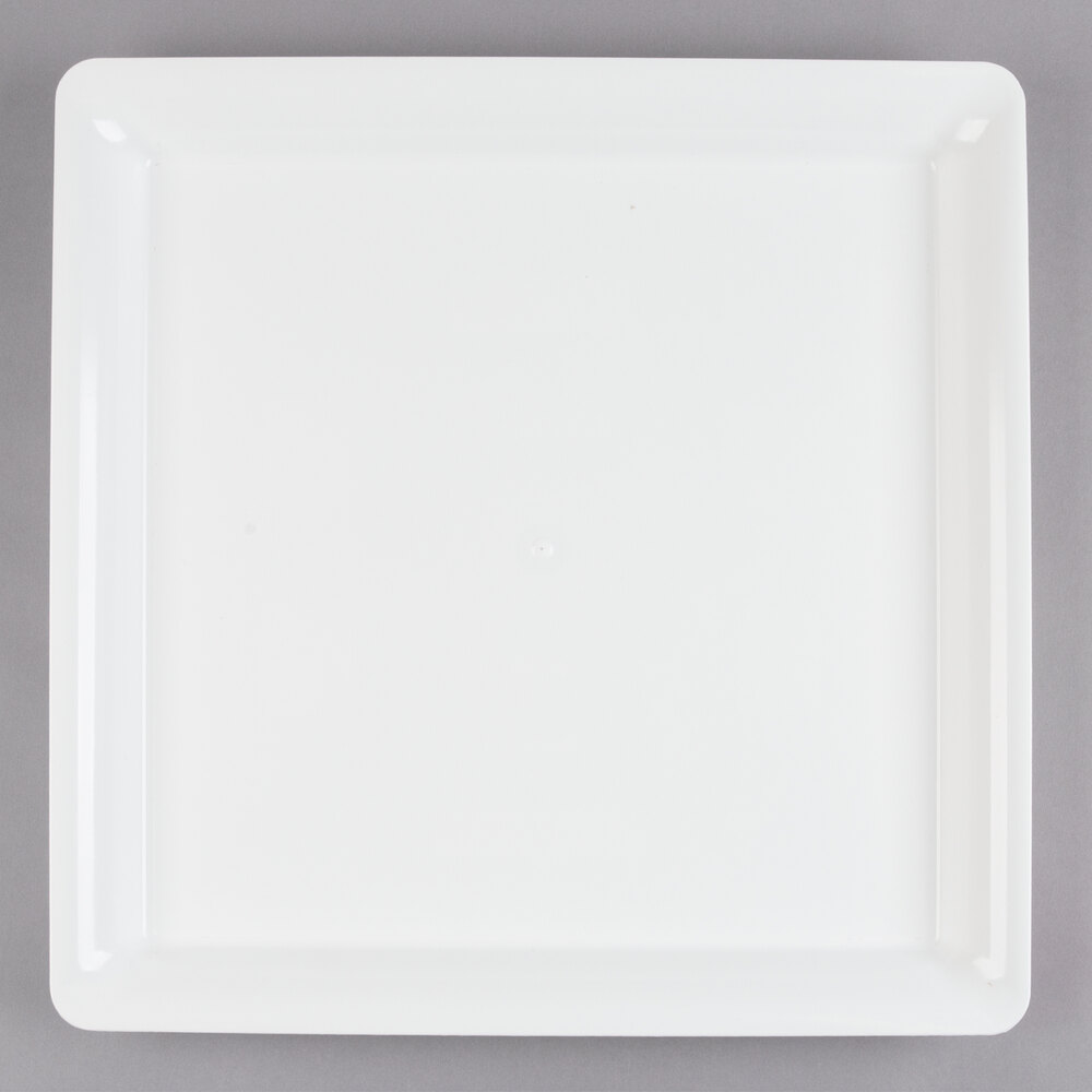 Fineline SQ4818.WH Platter Pleasers 18" x 18" White Plastic Square ...