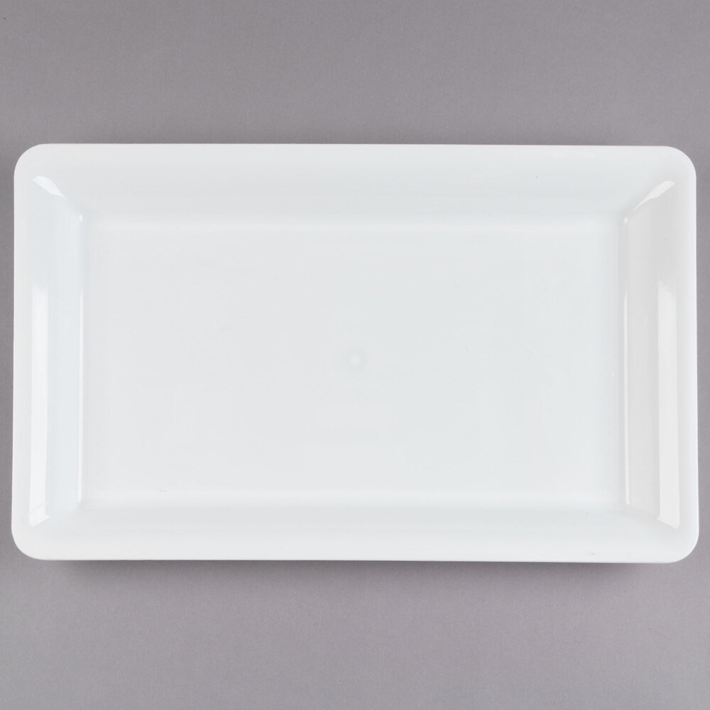 Fineline RC473.WH Platter Pleasers 18" x 12" White Plastic Rectangular ...