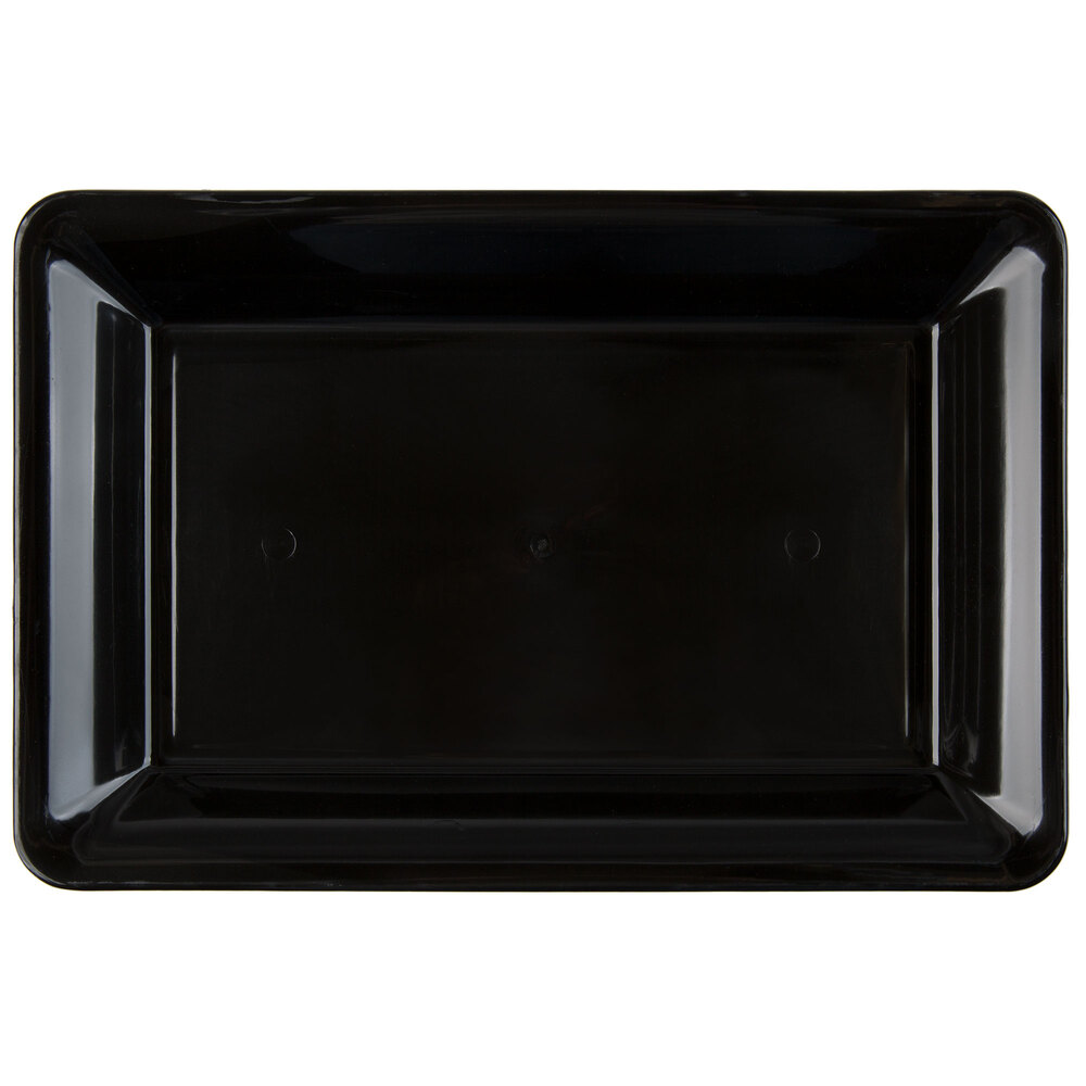 Fineline RC472.BK Platter Pleasers 14" x 10" Black Plastic Rectangular ...
