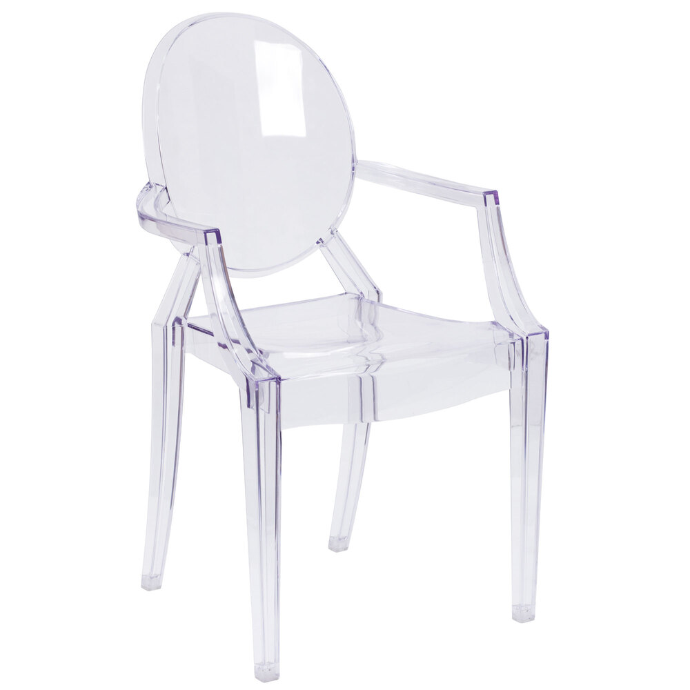 Flash Furniture FH-124-APC-CLR-GG Ghost Transparent Polycarbonate ...