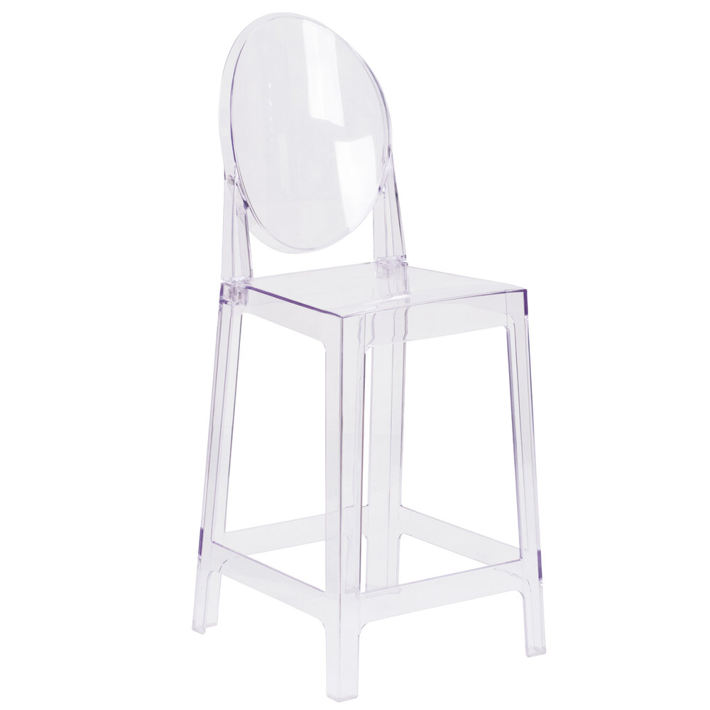 Flash Furniture OW-GHOSTBACK-24-GG Ghost Transparent Polycarbonate ...