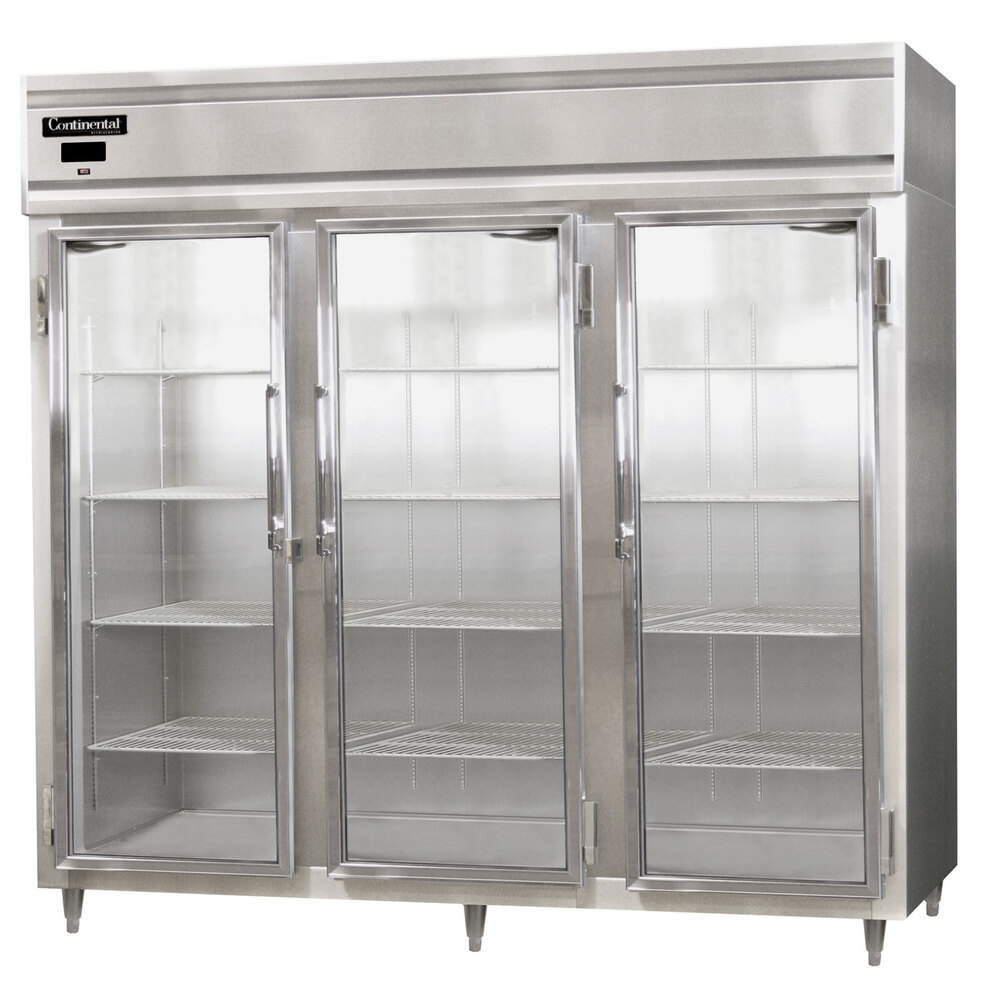Continental Refrigerator D3RENSAGD 86" Glass Door Extra Wide Reach-In ...