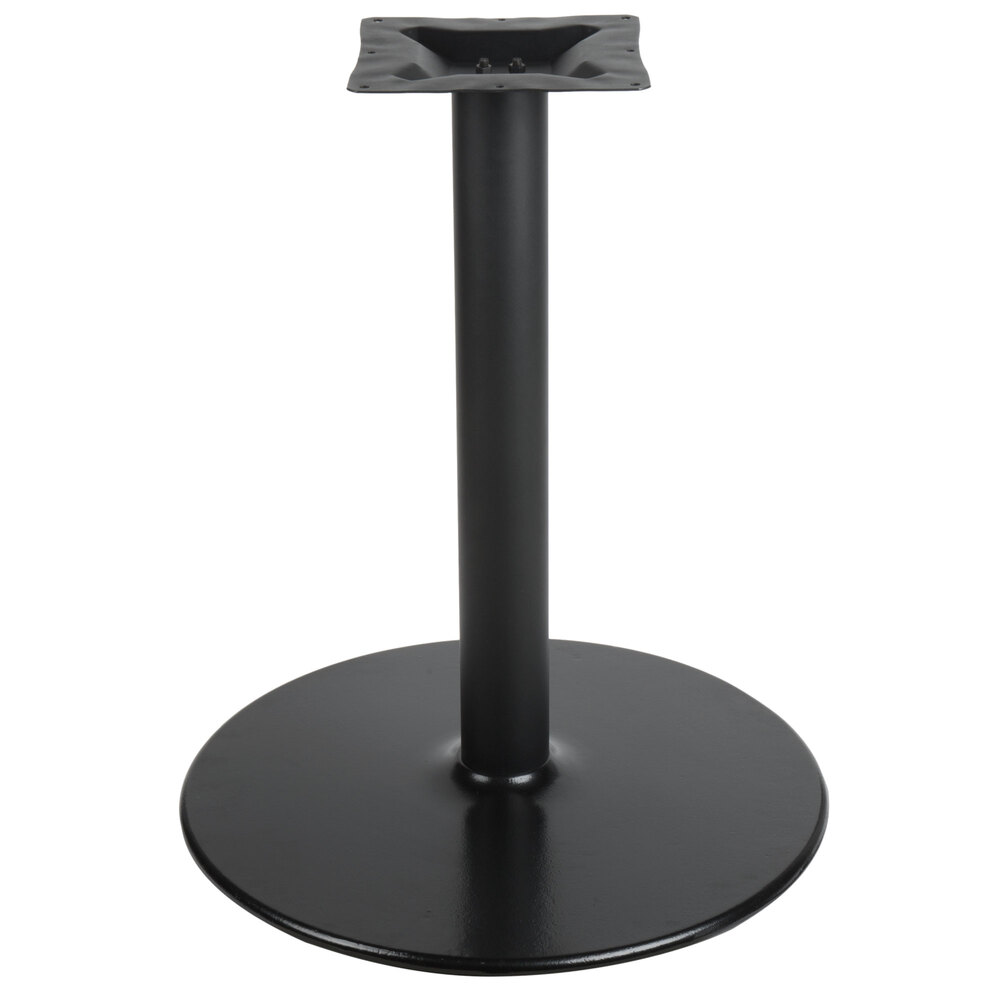 BFM Seating 30" Sand Black Stamped Steel Counter Height Indoor Round Table Base, 4" Column