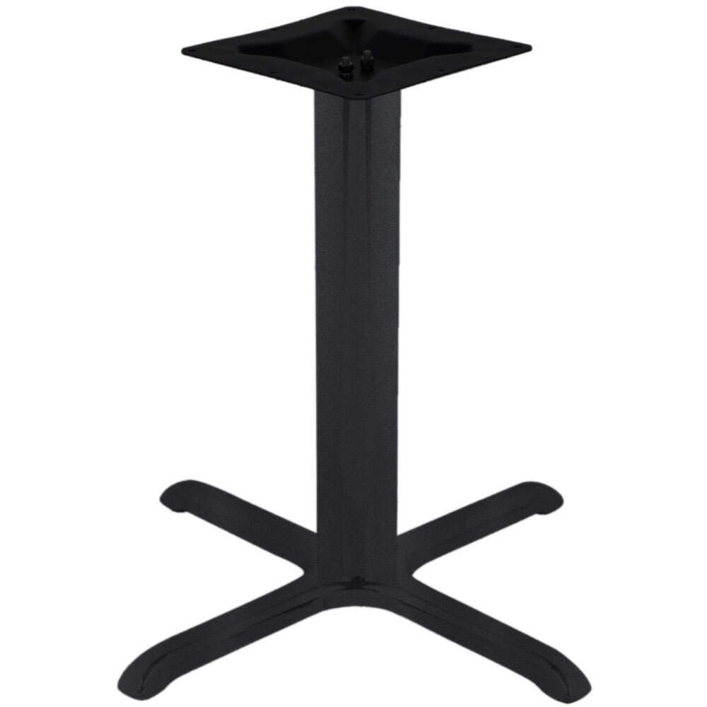 BFM Seating 36" x 36" Sand Black Stamped Steel Counter Height Cross ...