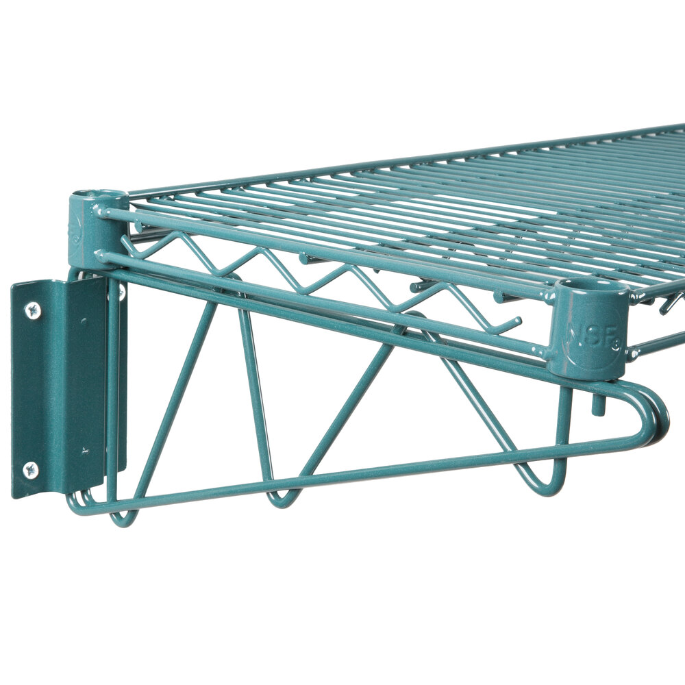 Regency 14" x 60" Green Epoxy Wire Wall Mount Shelf