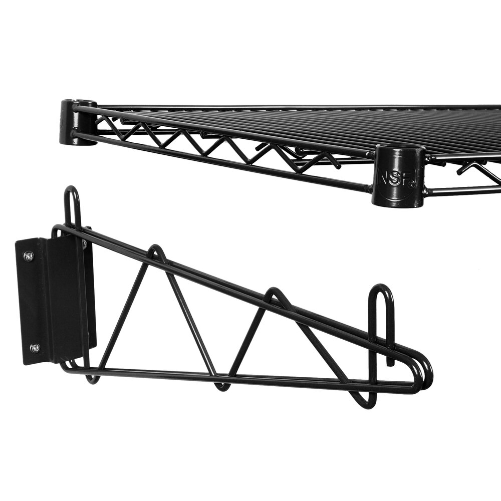 Regency 18" x 60" Black Epoxy Wire Wall Mount Shelf