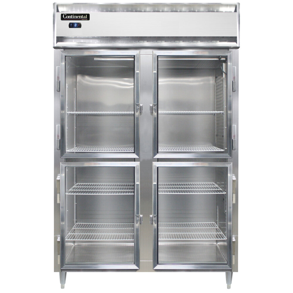 Continental Refrigerator D2FSNSSGDHD 52" Shallow Depth Half Glass Door ...