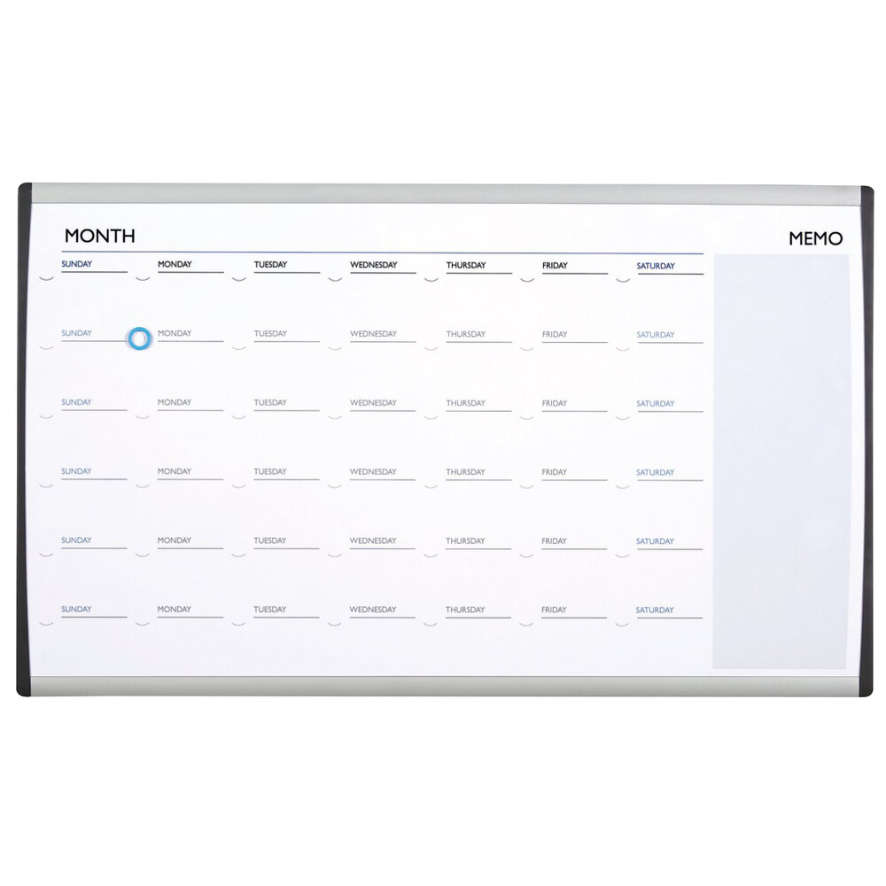 Quartet ARCCP3018 18" x 30" Magnetic Steel Monthly Calendar Whiteboard ...