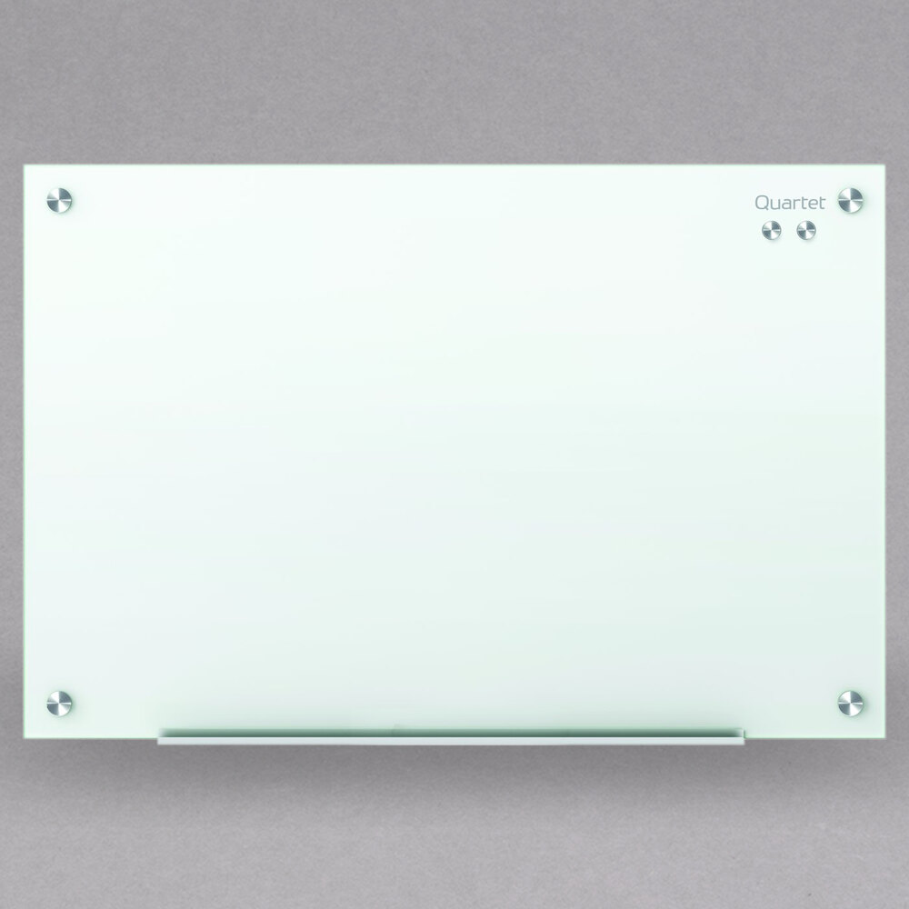 Quartet G3624W Infinity 36" x 24" Frameless Magnetic White Glass ...