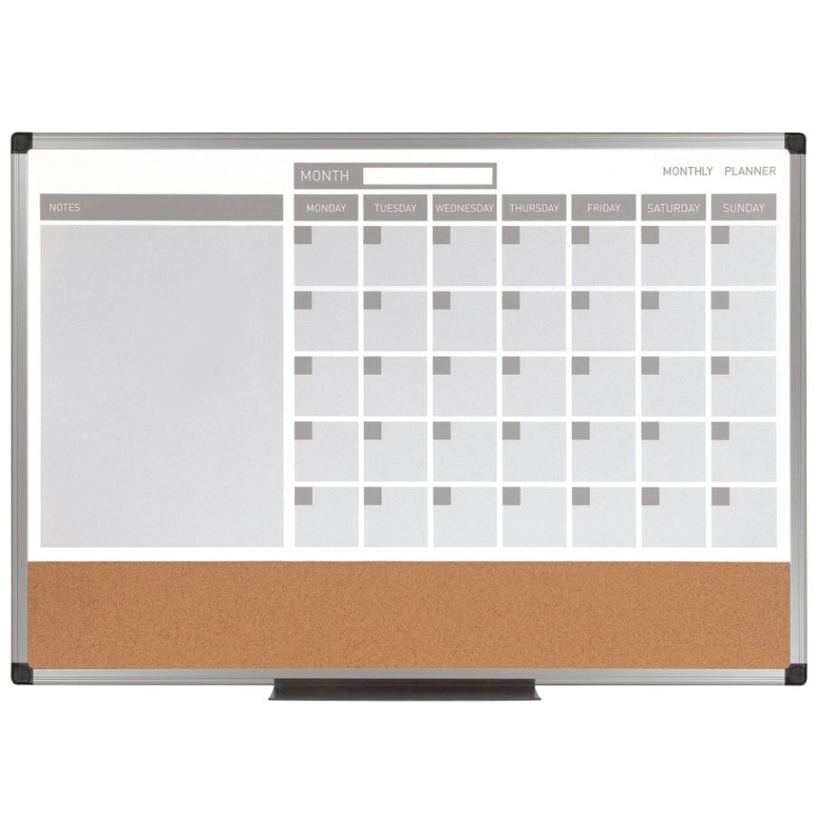 MasterVision MB3507186 24" x 18" 3-in-1 Magnetic Calendar Whiteboard ...