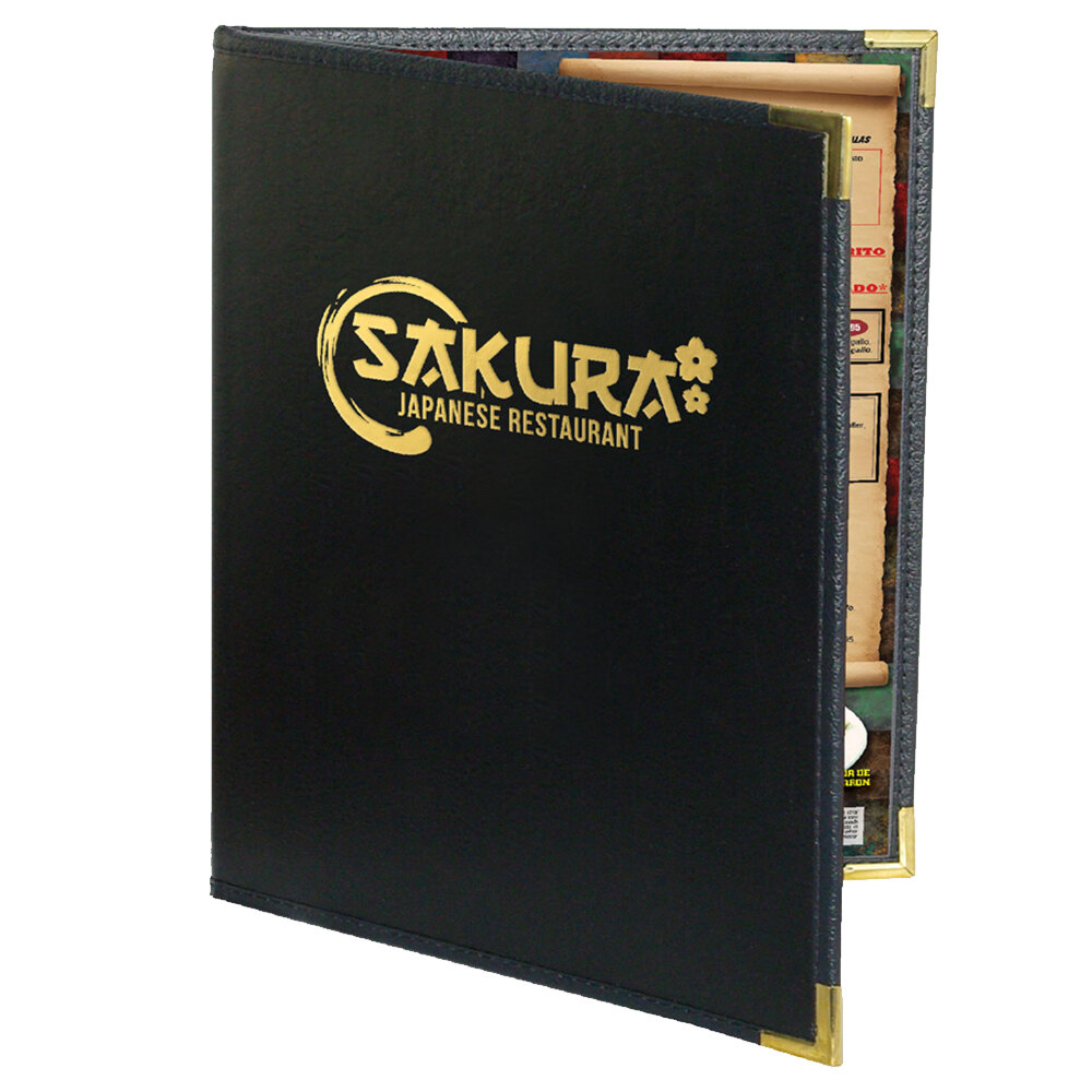 Black Custom Menu Cover - 8 1/2" x 11" | WebstaurantStore