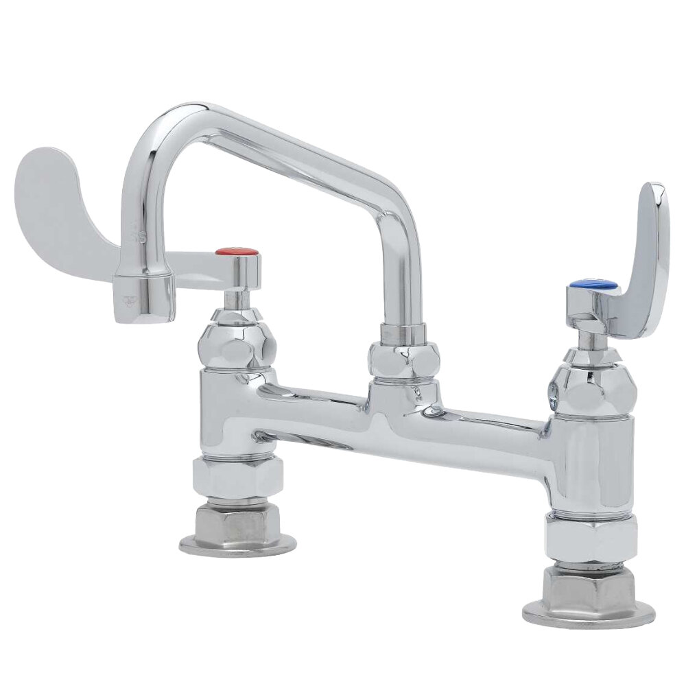 T&S B-0220-061X-WH4 Deck Mounted Pantry Faucet with 8" Adjustable ...