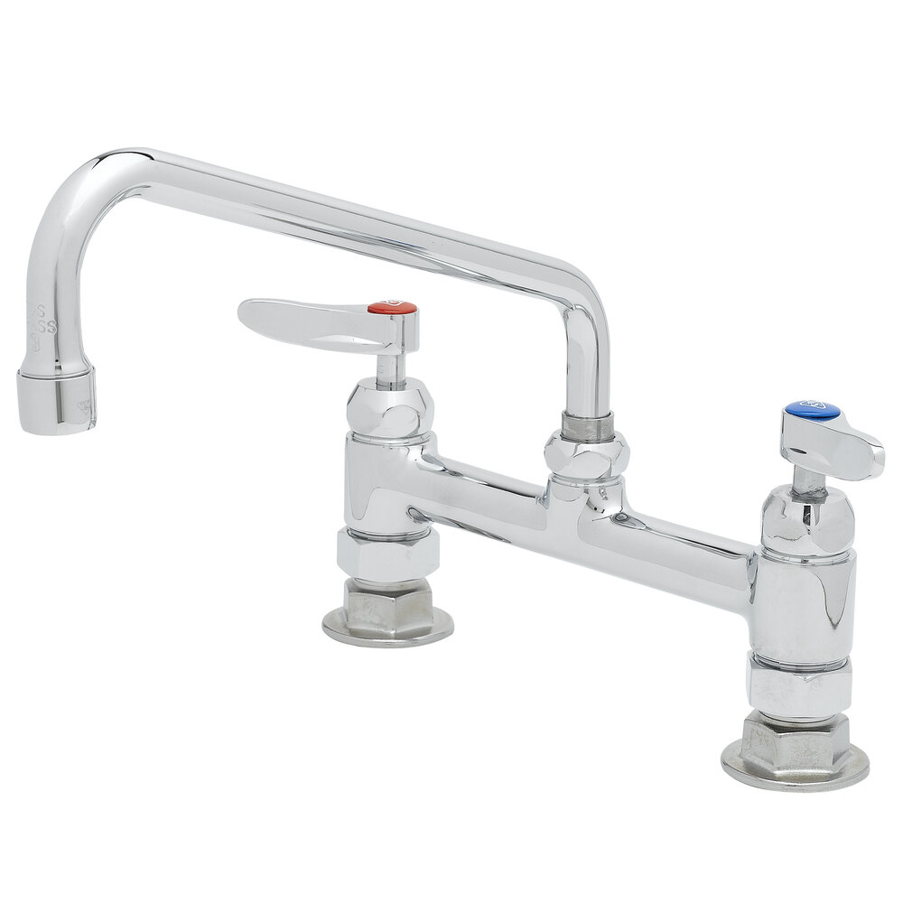 T&S B-0220-061XCRF1 Deck Mounted Pantry Faucet with 8" Adjustable ...